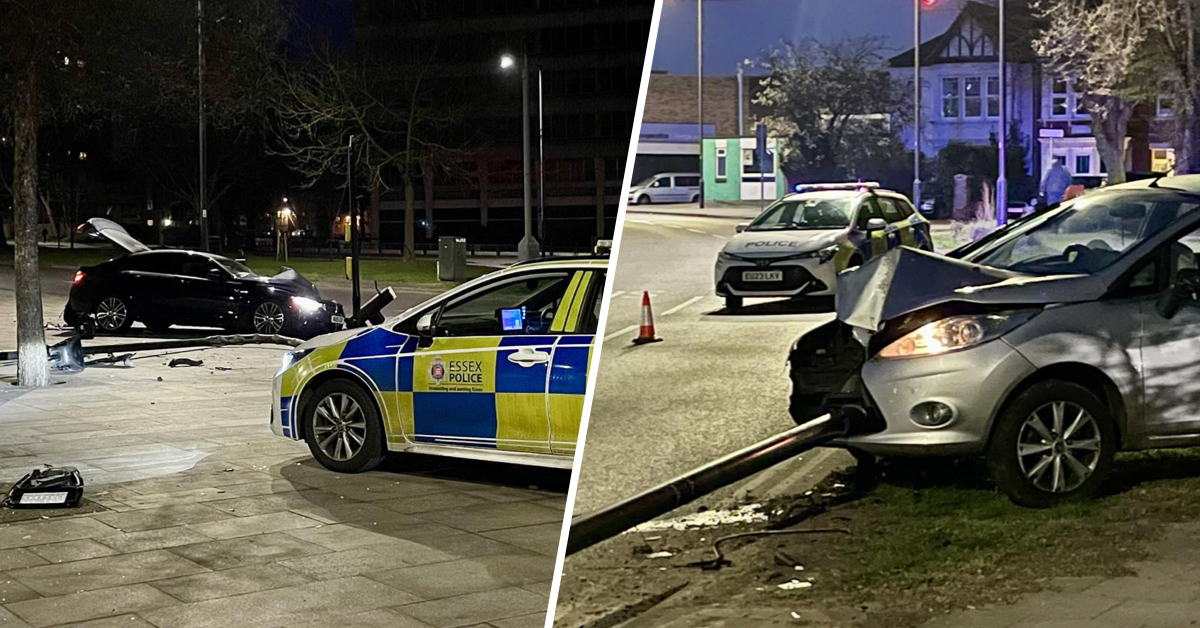 Two crashes on same road in Southend city centre take out lights and ...